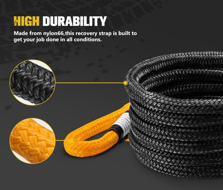 Bunker Indust Kinetic Recovery Rope 8,482kg 6m Snatch Strap Soft Shack ...
