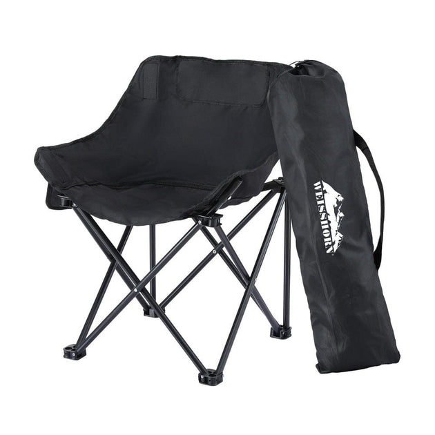 Folding Camping Moon Chair Portable Seat Weight Capacity 120KG Black ...