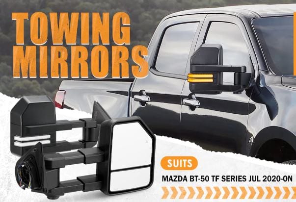 San Hima Extendable Towing Mirrors Gen2 for Mazda BT-50 BT50 TF Series ...