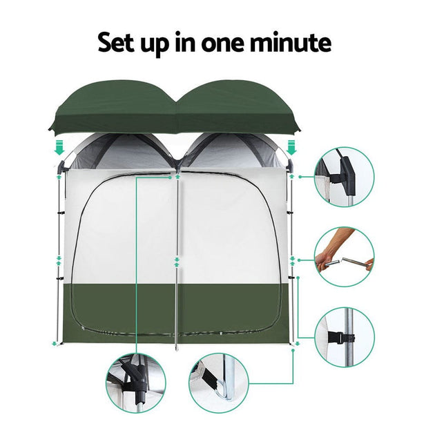 Weisshorn Double Camping Shower Toilet Tent – AussieOutbackStore