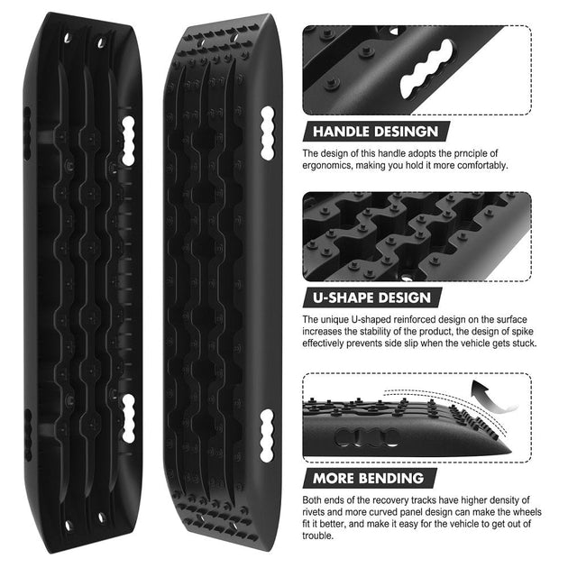10 Ton Recovery Tracks 4X4 - Black - Sand Mud Snow – AussieOutbackStore