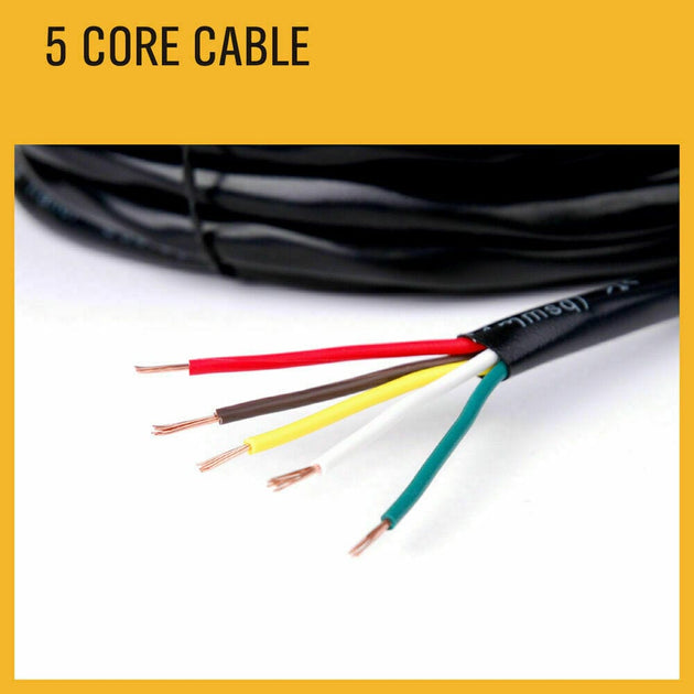 Trailer Cable 50M X 5 Core Wire Cable Automotive Boat Caravan Truck Co ...
