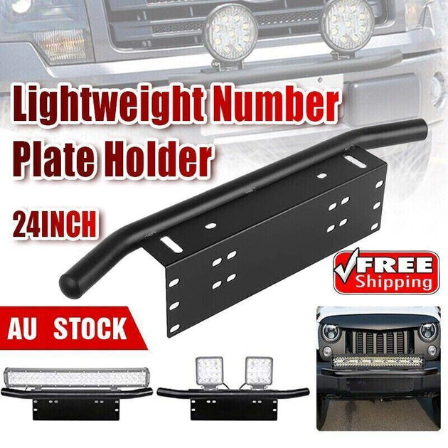 24inch Bull Bar Front Bumper License Number Plate Mount Bracket Led Li ...