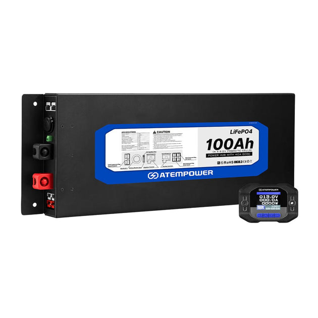 Atem Power 12V 100Ah Slimline Lithium Battery Power Hub With 40A DC-DC ...