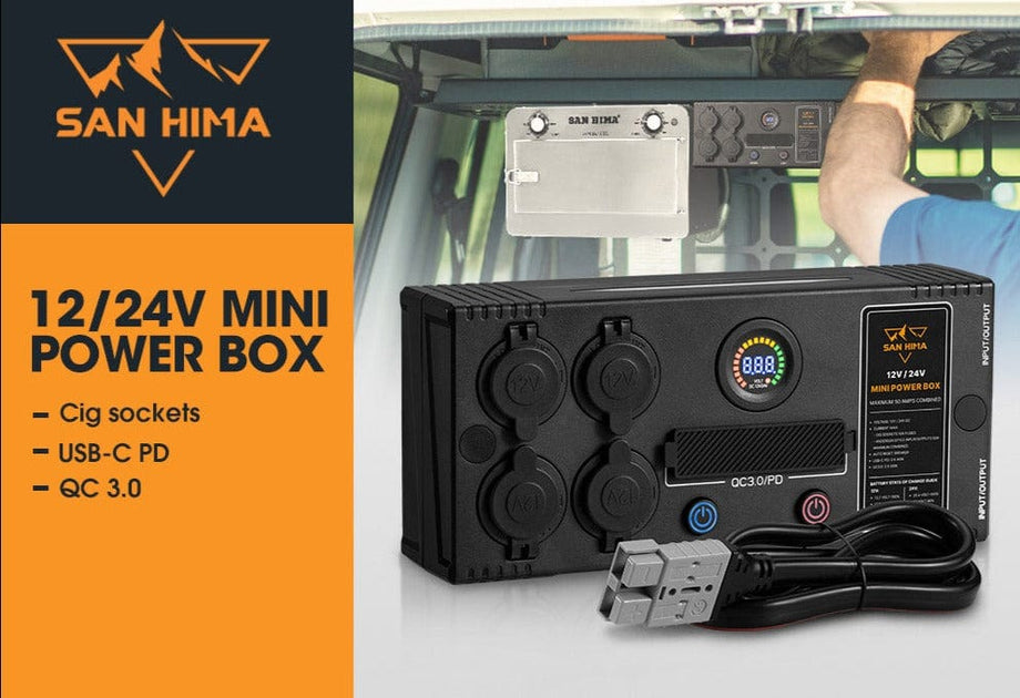 San Hima 12V/24V Mini Power Box Portable Control Hub QC 3.0 Ports W/ L ...