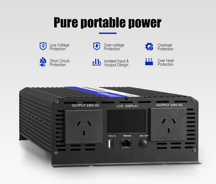 Atem Power 12V to 240V 3000W/6000W Pure Sine Wave Power Inverter ...