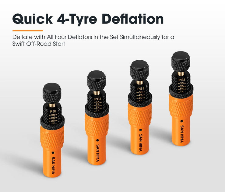 San Hima Tyre Deflators x4 Air Deflator 10~30 PSI Tire Valve Core Tool ...