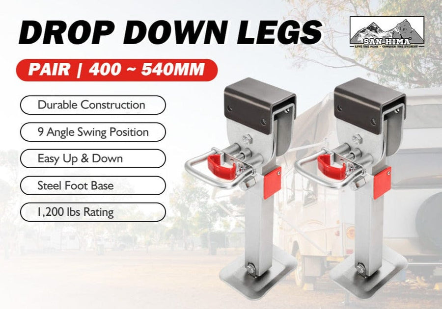 2x400mm Drop Down Corner Legs W/Handle Steel Base 1200LBS ...