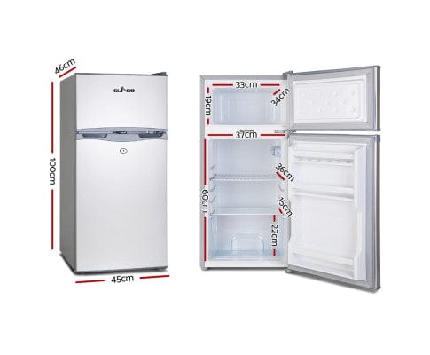 Glacio 100L Fridge Bar Freezer Upright 12V/24V/240V Silver ...