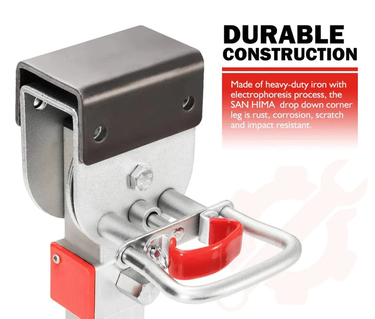 2x 470mm Drop Down Corner Legs Steadies & Handle – AussieOutbackStore